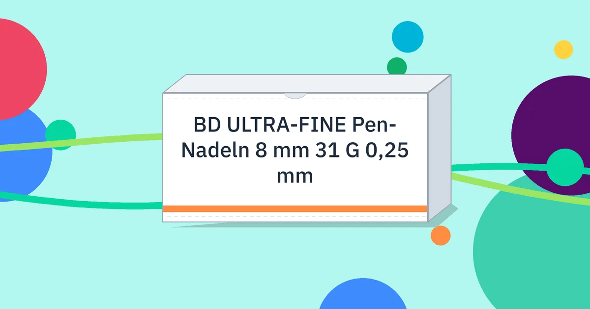 Symbolbild: Packung mit der Aufschrift BD ULTRA-FINE Pen-Nadeln 8 mm 31 G 0,25 mm (PZN 17831337) – Verfügbarkeit und Bezug in Apotheken in Frankfurt am Main