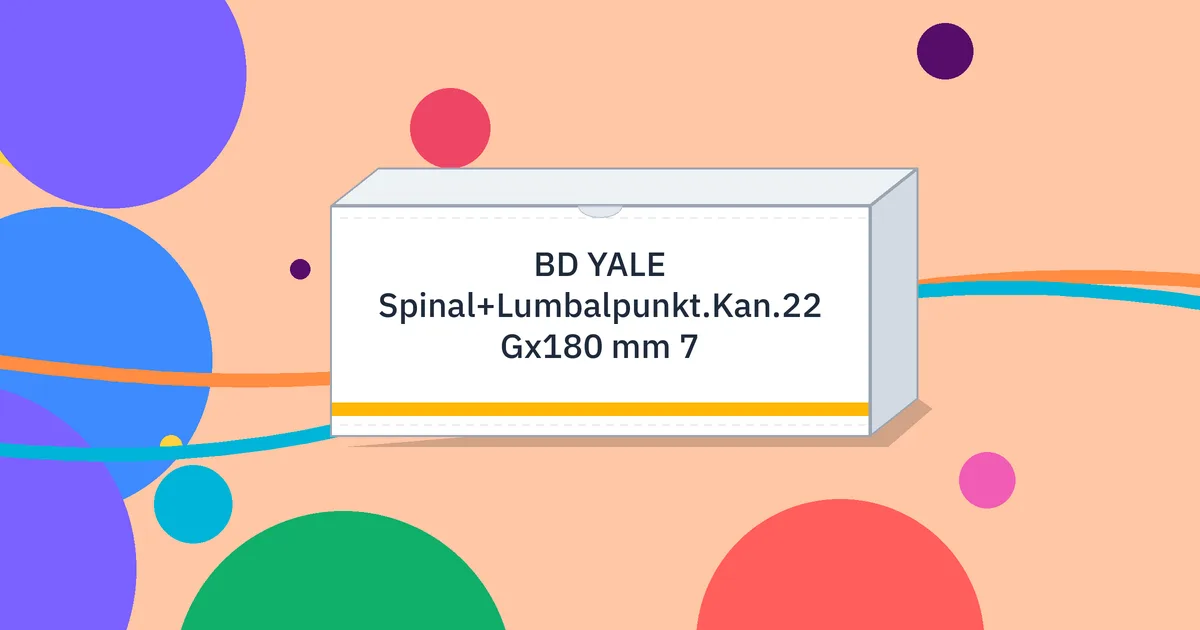 Symbolbild: Packung mit der Aufschrift BD YALE Spinal+Lumbalpunkt.Kan.22 Gx180 mm 7 (PZN 07546050) – Verfügbarkeit und Bezug in Apotheken in Frankfurt am Main