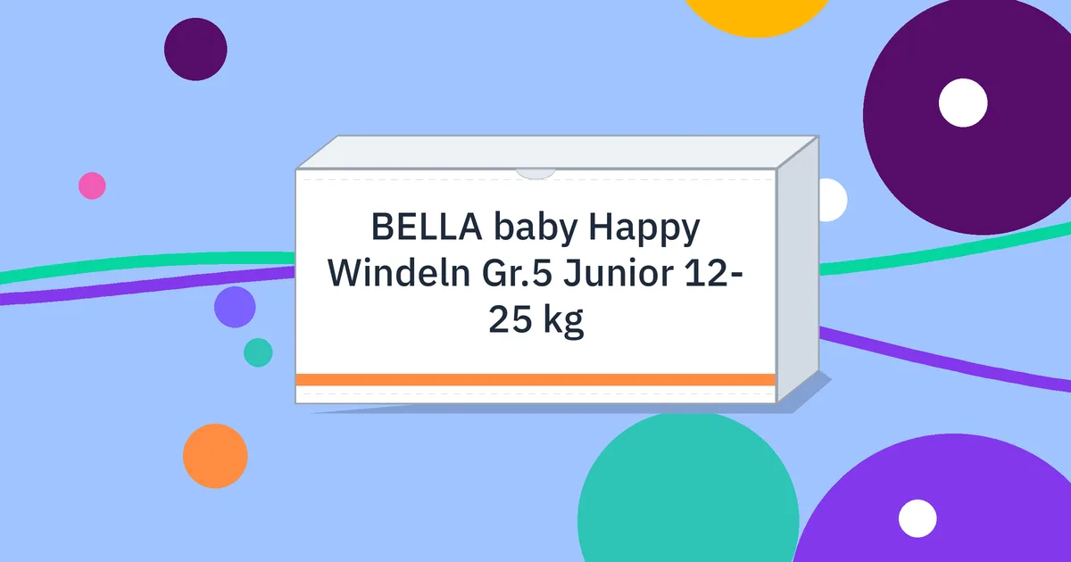 Symbolbild: Packung mit der Aufschrift BELLA baby Happy Windeln Gr.5 Junior 12-25 kg (PZN 15210246) – Verfügbarkeit und Bezug in Apotheken in Frankfurt am Main