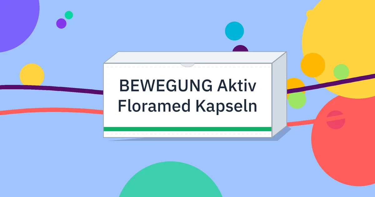 Symbolbild: Packung mit der Aufschrift BEWEGUNG Aktiv Floramed Kapseln (PZN 18913735) – Verfügbarkeit und Bezug in Apotheken in Frankfurt am Main