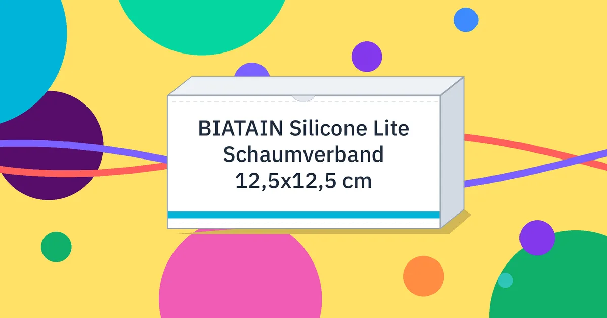 Symbolbild: Packung mit der Aufschrift BIATAIN Silicone Lite Schaumverband 12,5x12,5 cm (PZN 11530623) – Verfügbarkeit und Bezug in Apotheken in Frankfurt am Main