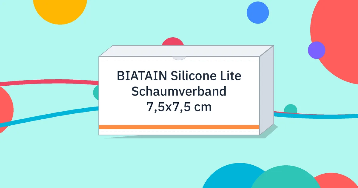 Symbolbild: Packung mit der Aufschrift BIATAIN Silicone Lite Schaumverband 7,5x7,5 cm (PZN 18125653) – Verfügbarkeit und Bezug in Apotheken in Frankfurt am Main
