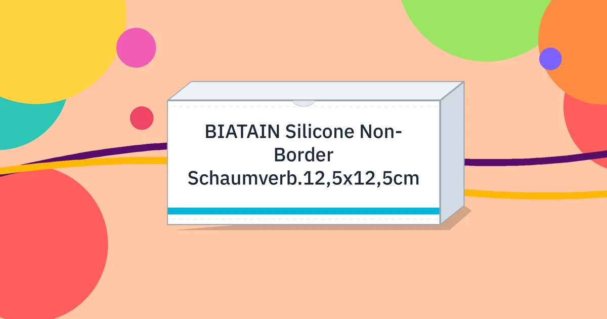 Symbolbild: Packung mit der Aufschrift BIATAIN Silicone Non-Border Schaumverb.12,5x12,5cm (PZN 20139208) – Verfügbarkeit und Bezug in Apotheken in Frankfurt am Main