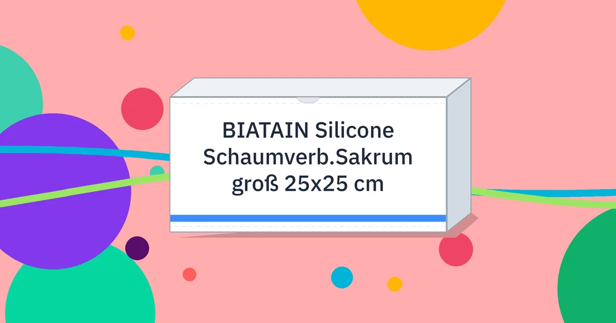Symbolbild: Packung mit der Aufschrift BIATAIN Silicone Schaumverb.Sakrum groß 25x25 cm (PZN 18776327) – Verfügbarkeit und Bezug in Apotheken in Frankfurt am Main