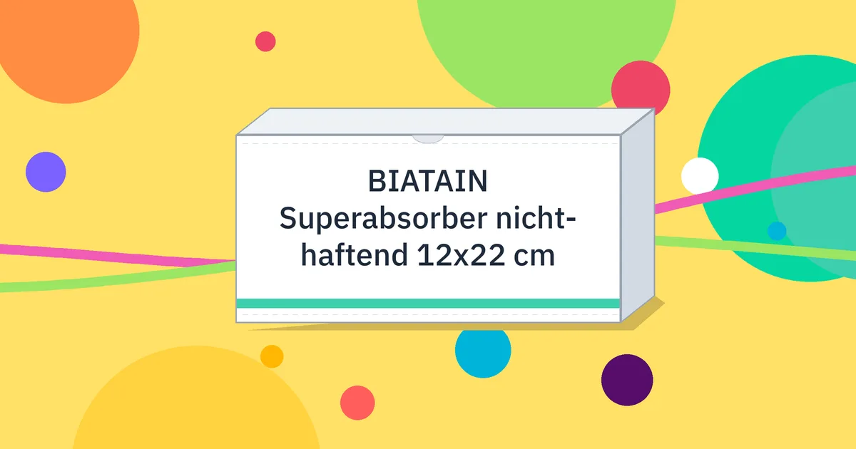 Symbolbild: Packung mit der Aufschrift BIATAIN Superabsorber nicht-haftend 12x22 cm (PZN 20365815) – Verfügbarkeit und Bezug in Apotheken in Frankfurt am Main