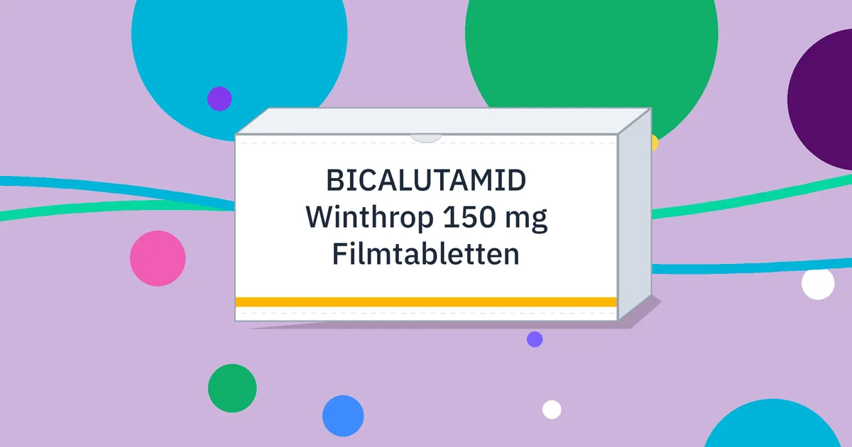 Symbolbild: Packung mit der Aufschrift BICALUTAMID Winthrop 150 mg Filmtabletten (PZN 07265581) – Verfügbarkeit und Bezug in Apotheken in Frankfurt am Main