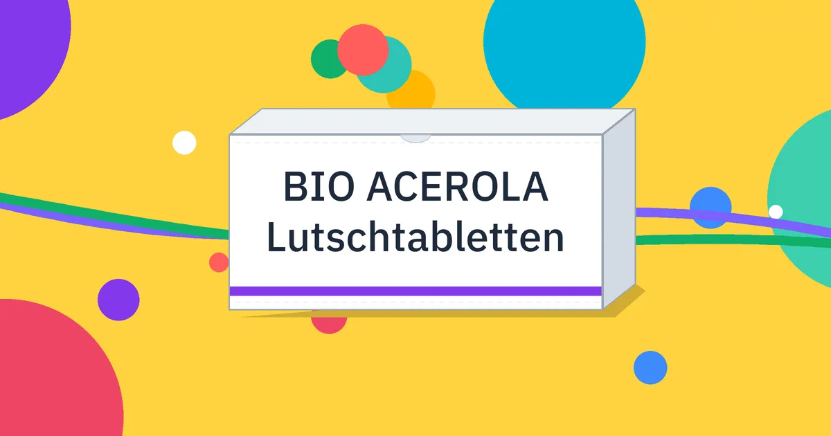 Symbolbild: Packung mit der Aufschrift BIO ACEROLA Lutschtabletten (PZN 16896323) – Verfügbarkeit und Bezug in Apotheken in Frankfurt am Main