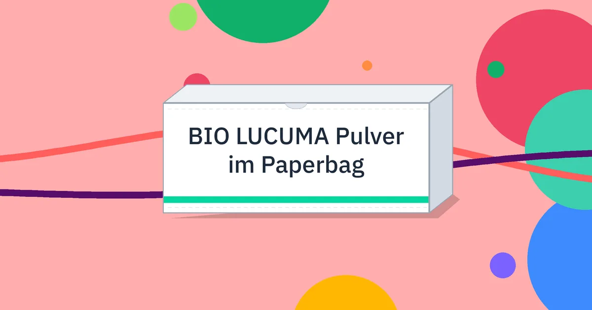 Symbolbild: Packung mit der Aufschrift BIO LUCUMA Pulver im Paperbag (PZN 11071428) – Verfügbarkeit und Bezug in Apotheken in Frankfurt am Main
