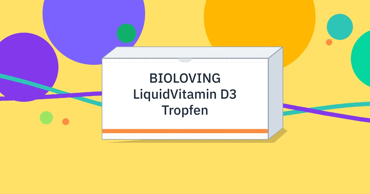 Symbolbild: Packung mit der Aufschrift BIOLOVING LiquidVitamin D3 Tropfen (PZN 19962492) – Verfügbarkeit und Bezug in Apotheken in Frankfurt am Main
