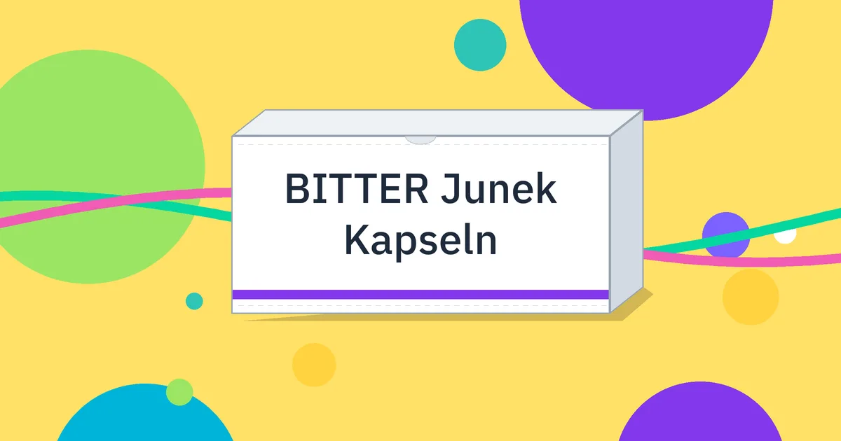 Symbolbild: Packung mit der Aufschrift BITTER Junek Kapseln (PZN 10052096) – Verfügbarkeit und Bezug in Apotheken in Frankfurt am Main