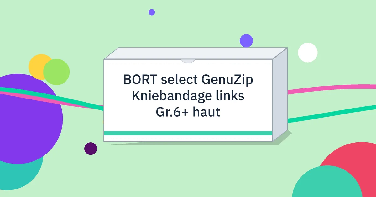 Symbolbild: Packung mit der Aufschrift BORT select GenuZip Kniebandage links Gr.6+ haut (PZN 16844119) – Verfügbarkeit und Bezug in Apotheken in Frankfurt am Main