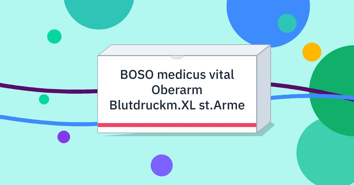 Symbolbild: Packung mit der Aufschrift BOSO medicus vital Oberarm Blutdruckm.XL st.Arme (PZN 13814187) – Verfügbarkeit und Bezug in Apotheken in Frankfurt am Main