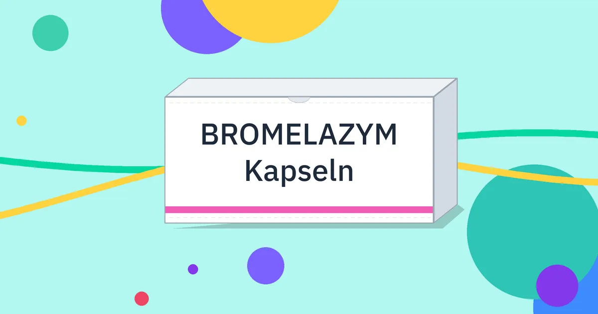 Symbolbild: Packung mit der Aufschrift BROMELAZYM Kapseln (PZN 19307936) – Verfügbarkeit und Bezug in Apotheken in Frankfurt am Main
