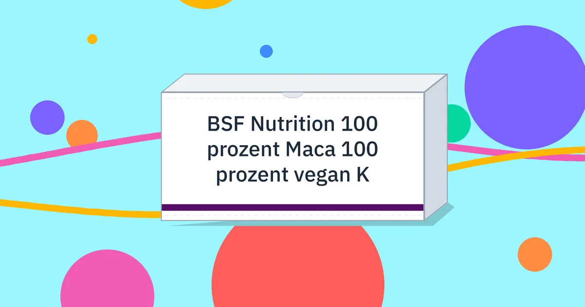 Symbolbild: Packung mit der Aufschrift BSF Nutrition 100 prozent Maca 100 prozent vegan K (PZN 16384511) – Verfügbarkeit und Bezug in Apotheken in Frankfurt am Main