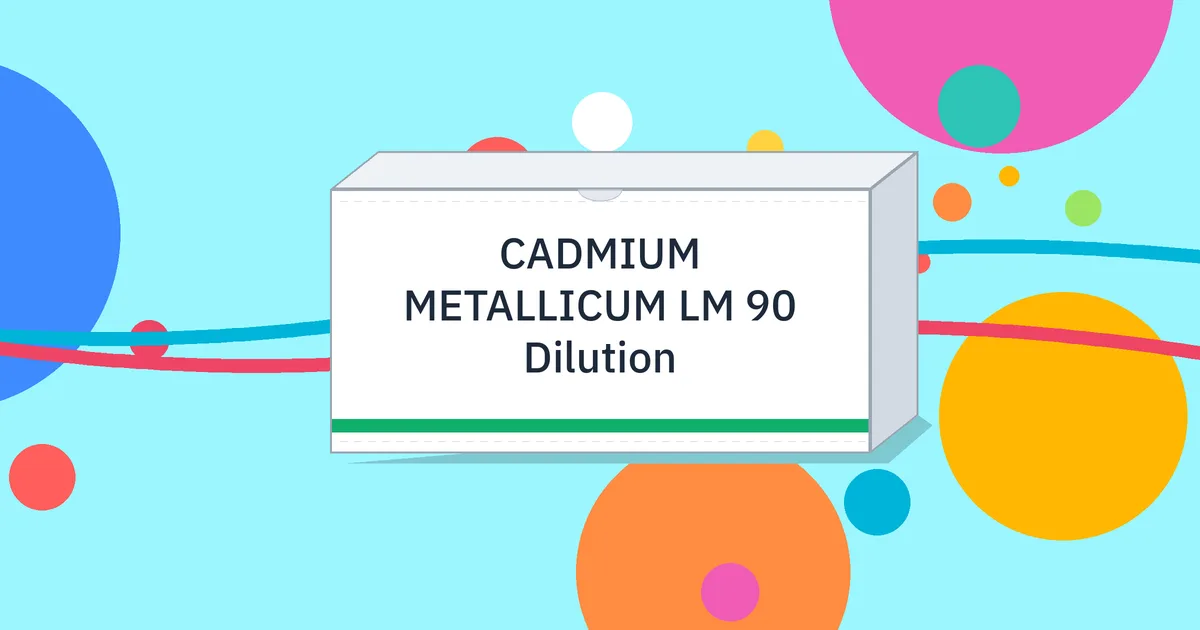 Symbolbild: Packung mit der Aufschrift CADMIUM METALLICUM LM 90 Dilution (PZN 13400758) – Verfügbarkeit und Bezug in Apotheken in Frankfurt am Main
