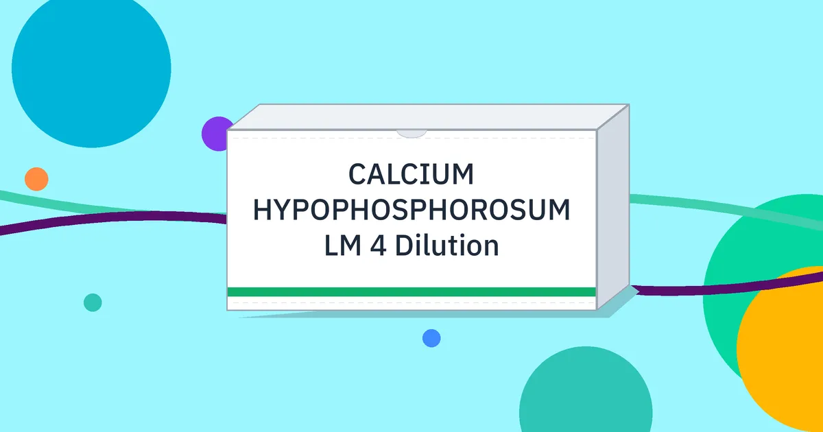 Symbolbild: Packung mit der Aufschrift CALCIUM HYPOPHOSPHOROSUM LM 4 Dilution (PZN 13408694) – Verfügbarkeit und Bezug in Apotheken in Frankfurt am Main