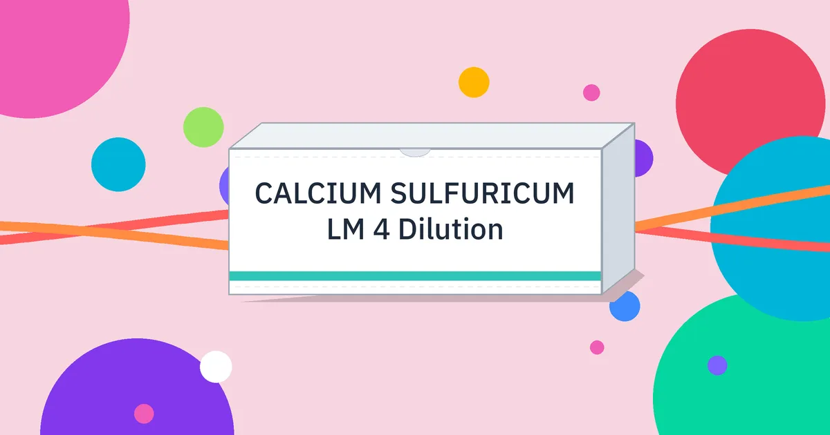 Symbolbild: Packung mit der Aufschrift CALCIUM SULFURICUM LM 4 Dilution (PZN 12806903) – Verfügbarkeit und Bezug in Apotheken in Frankfurt am Main
