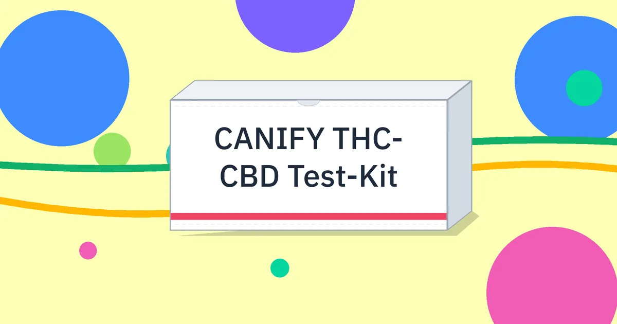 Symbolbild: Packung mit der Aufschrift CANIFY THC-CBD Test-Kit (PZN 19381890) – Verfügbarkeit und Bezug in Apotheken in Frankfurt am Main
