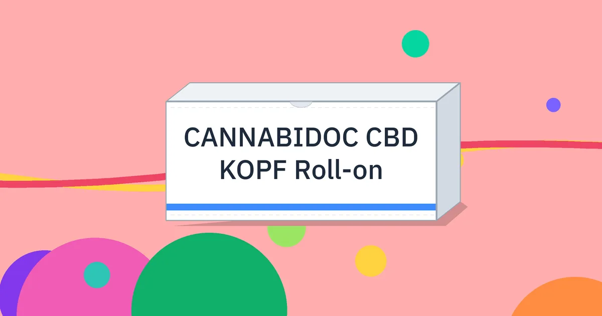 Symbolbild: Packung mit der Aufschrift CANNABIDOC CBD KOPF Roll-on (PZN 19123521) – Verfügbarkeit und Bezug in Apotheken in Frankfurt am Main