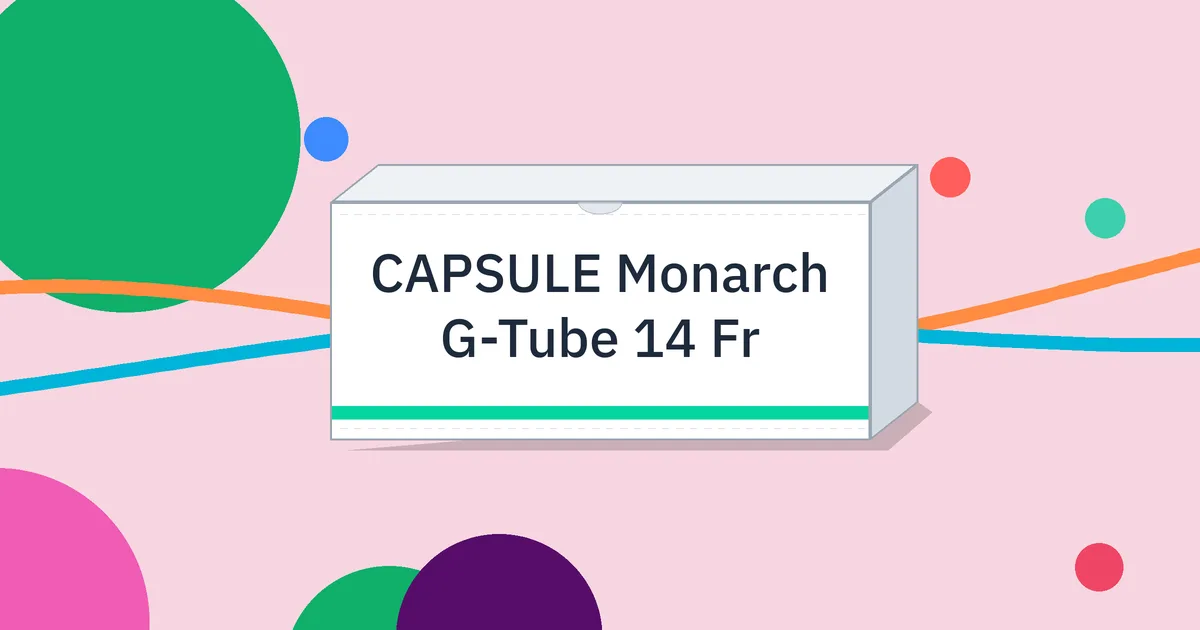 Symbolbild: Packung mit der Aufschrift CAPSULE Monarch G-Tube 14 Fr (PZN 14344683) – Verfügbarkeit und Bezug in Apotheken in Frankfurt am Main