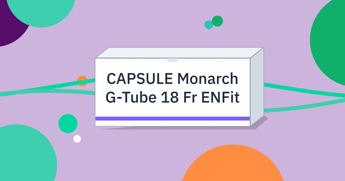 Symbolbild: Packung mit der Aufschrift CAPSULE Monarch G-Tube 18 Fr ENFit (PZN 17601212) – Verfügbarkeit und Bezug in Apotheken in Frankfurt am Main