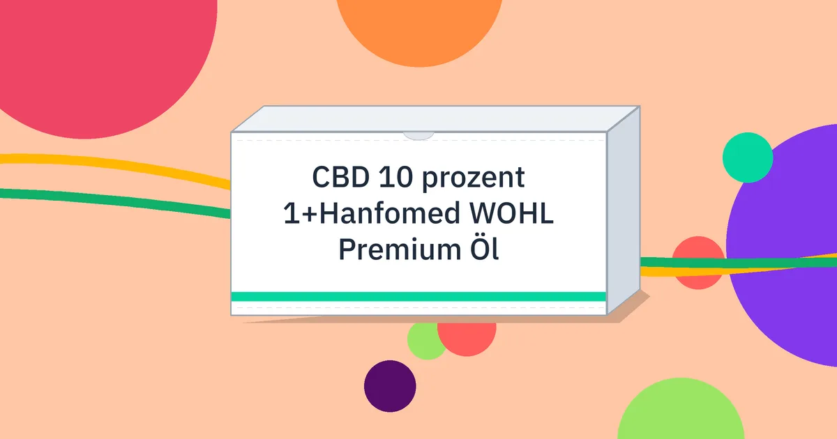 Symbolbild: Packung mit der Aufschrift CBD 10 prozent 1+Hanfomed WOHL Premium Öl (PZN 18762414) – Verfügbarkeit und Bezug in Apotheken in Frankfurt am Main