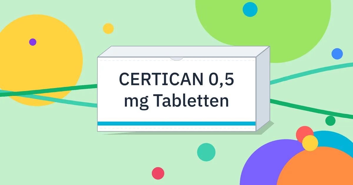 Symbolbild: Packung mit der Aufschrift CERTICAN 0,5 mg Tabletten (PZN 06580665) – Verfügbarkeit und Bezug in Apotheken in Frankfurt am Main