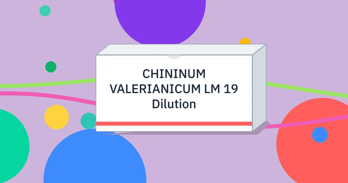 Symbolbild: Packung mit der Aufschrift CHININUM VALERIANICUM LM 19 Dilution (PZN 13442797) – Verfügbarkeit und Bezug in Apotheken in Frankfurt am Main