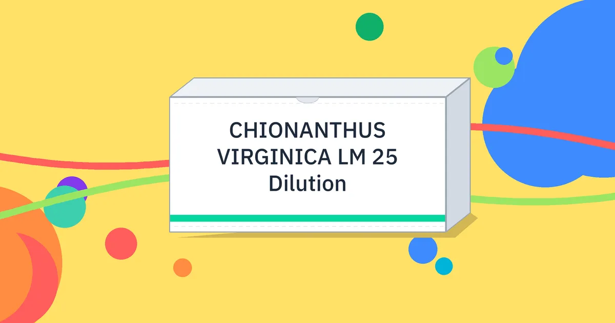 Symbolbild: Packung mit der Aufschrift CHIONANTHUS VIRGINICA LM 25 Dilution (PZN 13443319) – Verfügbarkeit und Bezug in Apotheken in Frankfurt am Main