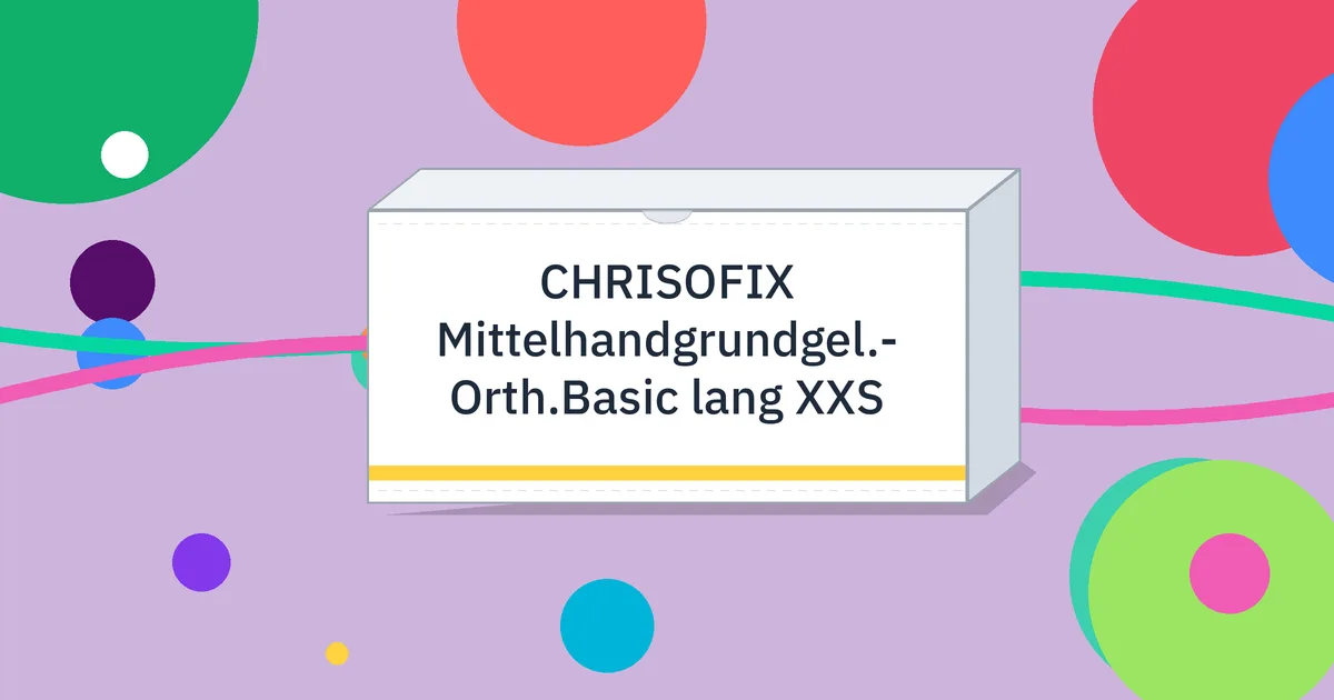 Symbolbild: Packung mit der Aufschrift CHRISOFIX Mittelhandgrundgel.-Orth.Basic lang XXS (PZN 13580335) – Verfügbarkeit und Bezug in Apotheken in Frankfurt am Main