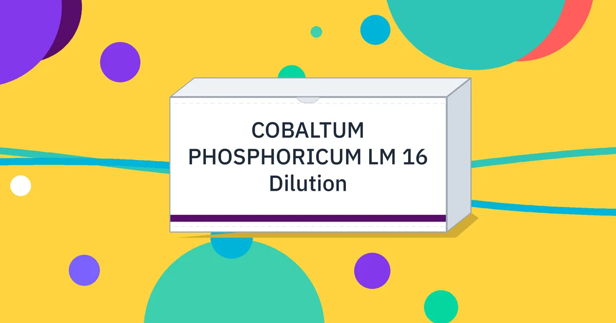 Symbolbild: Packung mit der Aufschrift COBALTUM PHOSPHORICUM LM 16 Dilution (PZN 12824077) – Verfügbarkeit und Bezug in Apotheken in Frankfurt am Main
