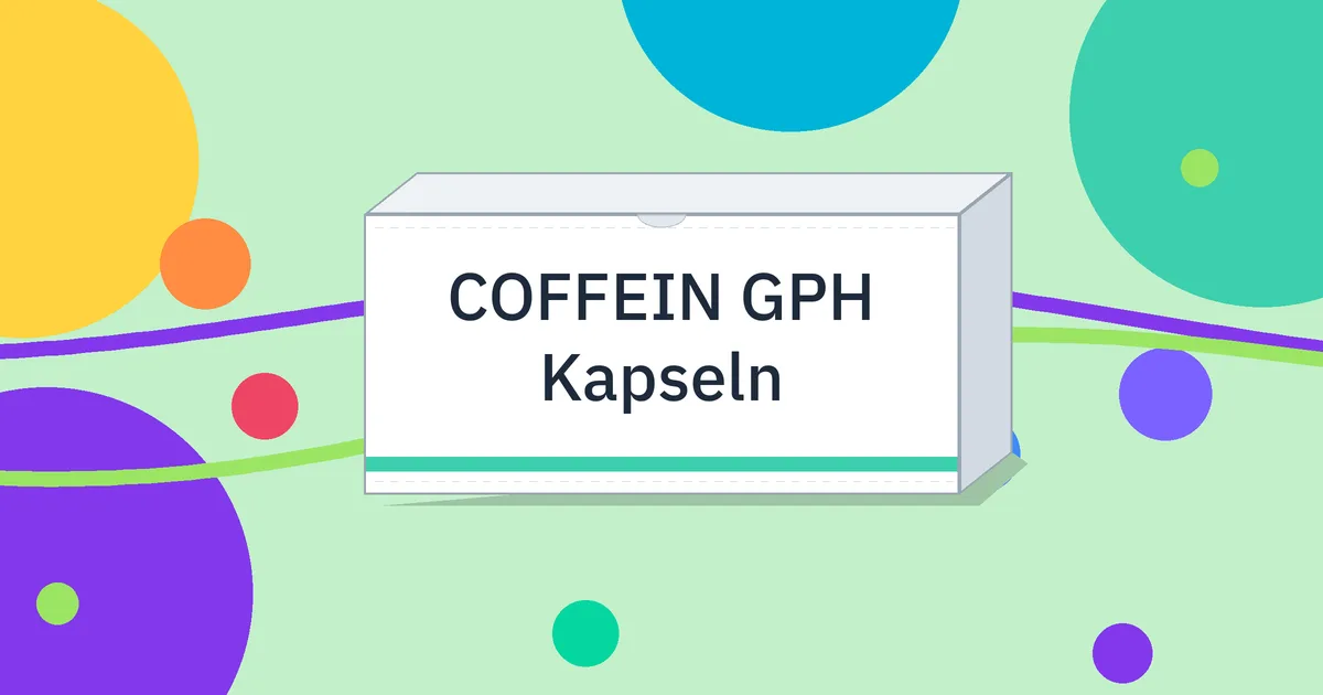 Symbolbild: Packung mit der Aufschrift COFFEIN GPH Kapseln (PZN 06447771) – Verfügbarkeit und Bezug in Apotheken in Frankfurt am Main