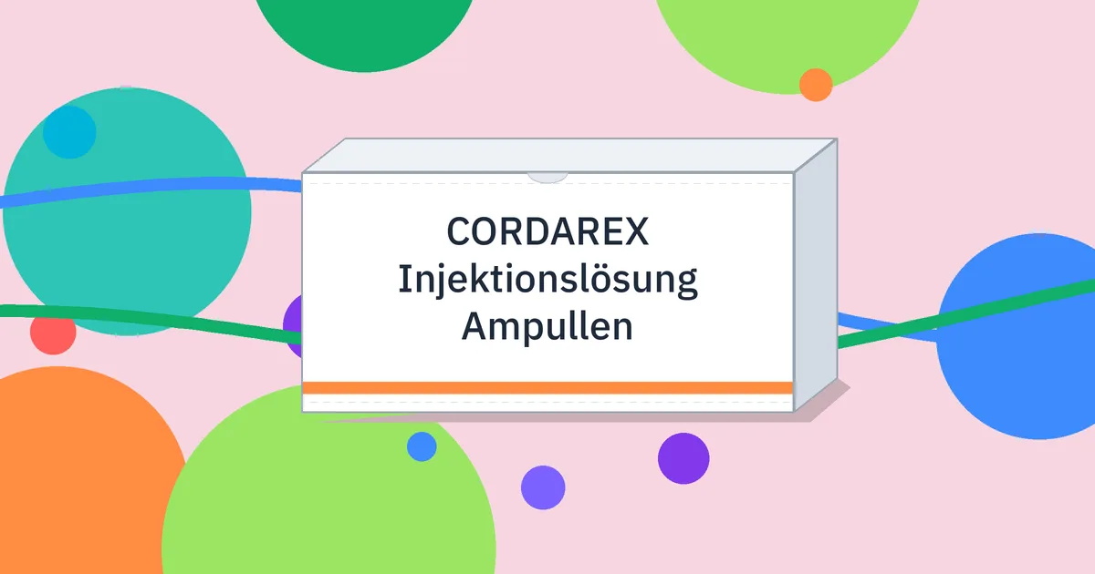 Symbolbild: Packung mit der Aufschrift CORDAREX Injektionslösung Ampullen (PZN 04599382) – Verfügbarkeit und Bezug in Apotheken in Frankfurt am Main