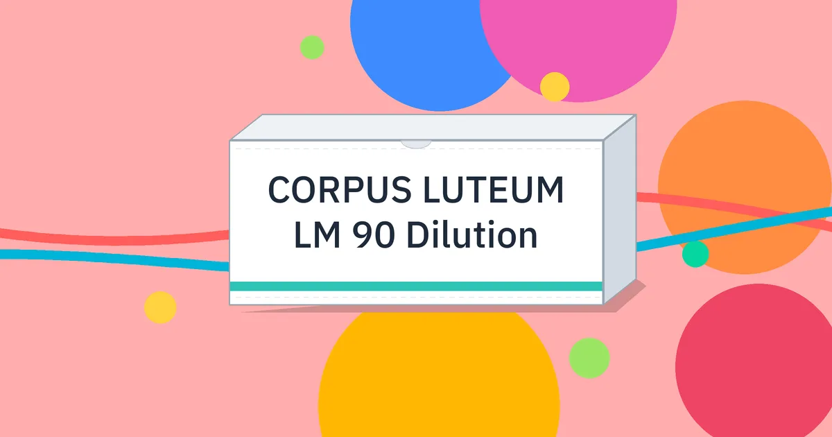 Symbolbild: Packung mit der Aufschrift CORPUS LUTEUM LM 90 Dilution (PZN 12835098) – Verfügbarkeit und Bezug in Apotheken in Frankfurt am Main