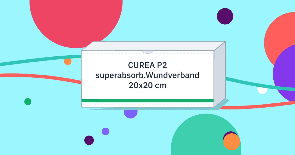 Symbolbild: Packung mit der Aufschrift CUREA P2 superabsorb.Wundverband 20x20 cm (PZN 16005873) – Verfügbarkeit und Bezug in Apotheken in Frankfurt am Main