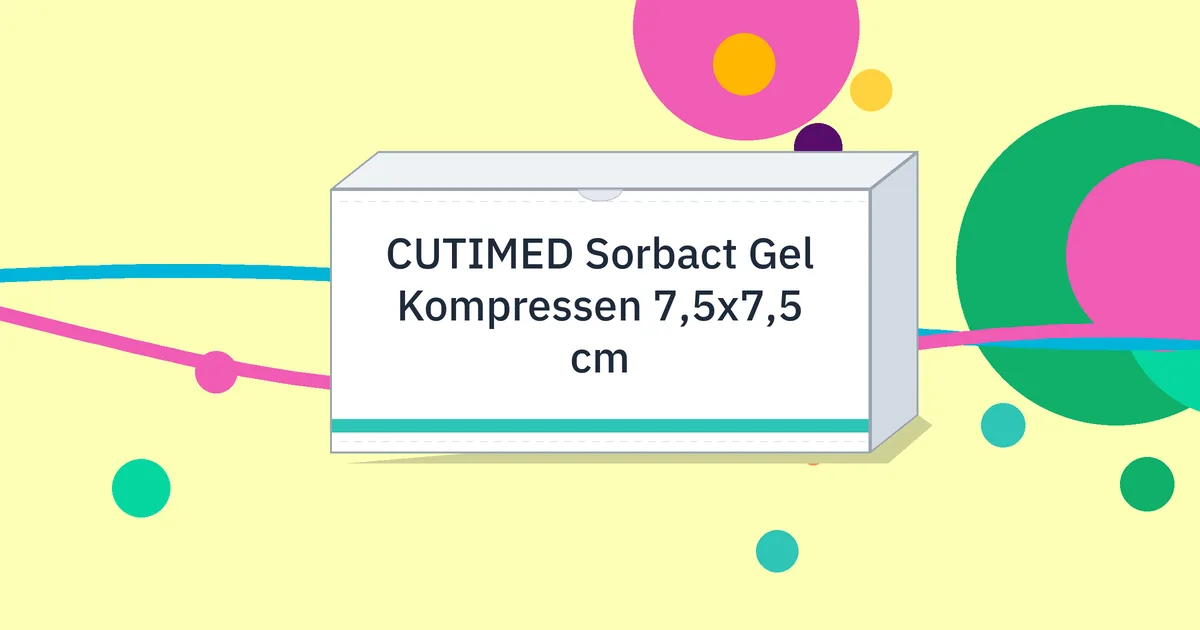 Symbolbild: Packung mit der Aufschrift CUTIMED Sorbact Gel Kompressen 7,5x7,5 cm (PZN 11230275) – Verfügbarkeit und Bezug in Apotheken in Frankfurt am Main