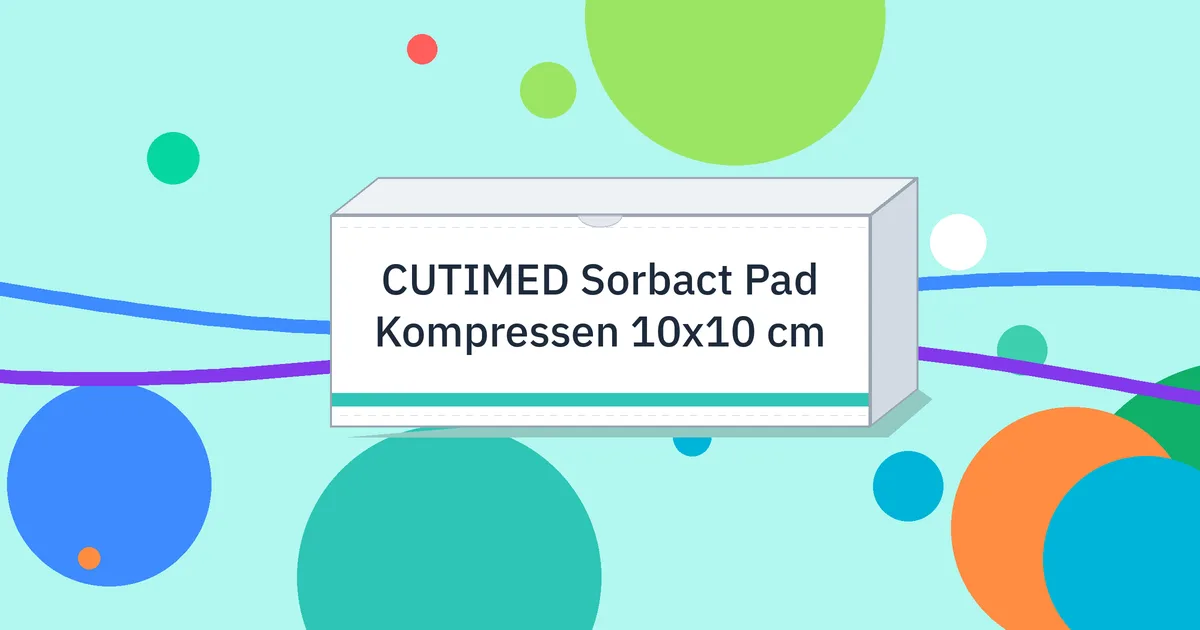 Symbolbild: Packung mit der Aufschrift CUTIMED Sorbact Pad Kompressen 10x10 cm (PZN 20584598) – Verfügbarkeit und Bezug in Apotheken in Frankfurt am Main