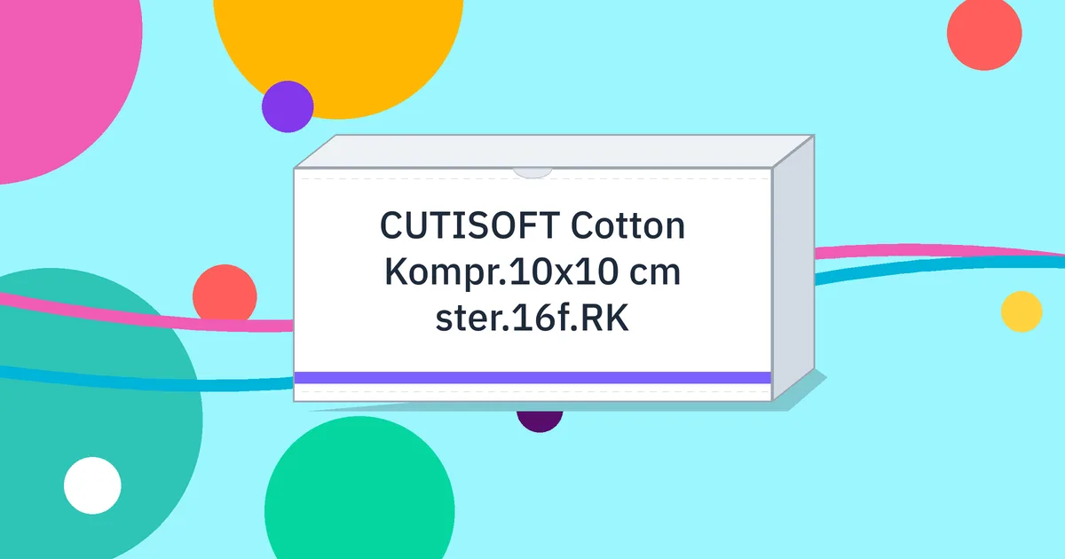 Symbolbild: Packung mit der Aufschrift CUTISOFT Cotton Kompr.10x10 cm ster.16f.RK (PZN 03898852) – Verfügbarkeit und Bezug in Apotheken in Frankfurt am Main