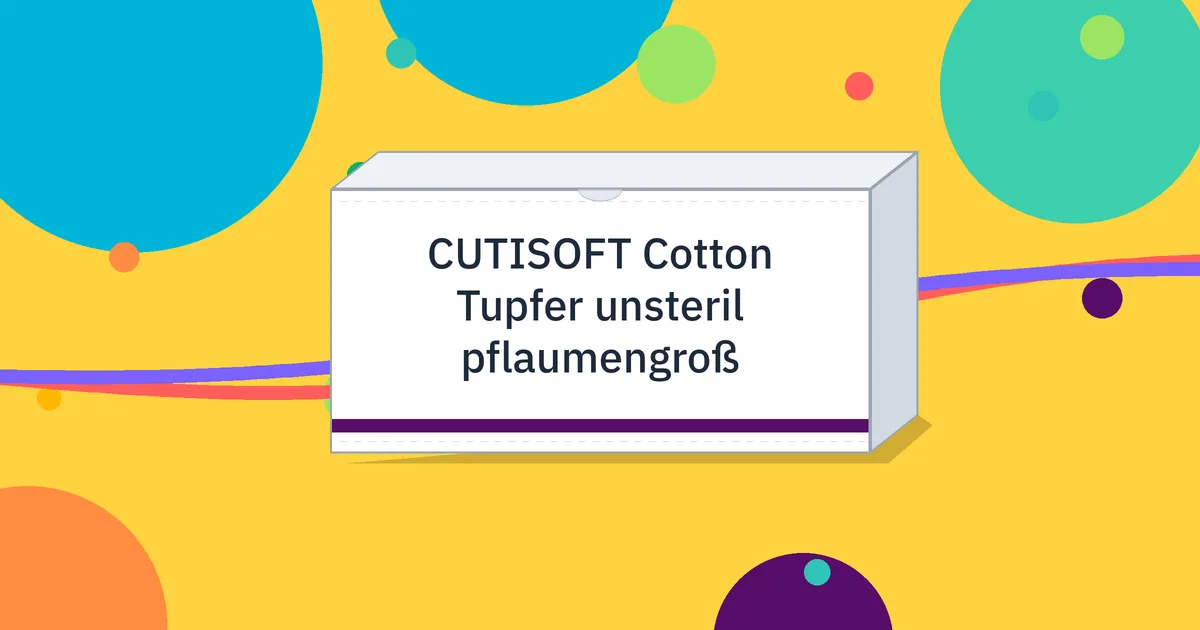 Symbolbild: Packung mit der Aufschrift CUTISOFT Cotton Tupfer unsteril pflaumengroß (PZN 05490285) – Verfügbarkeit und Bezug in Apotheken in Frankfurt am Main
