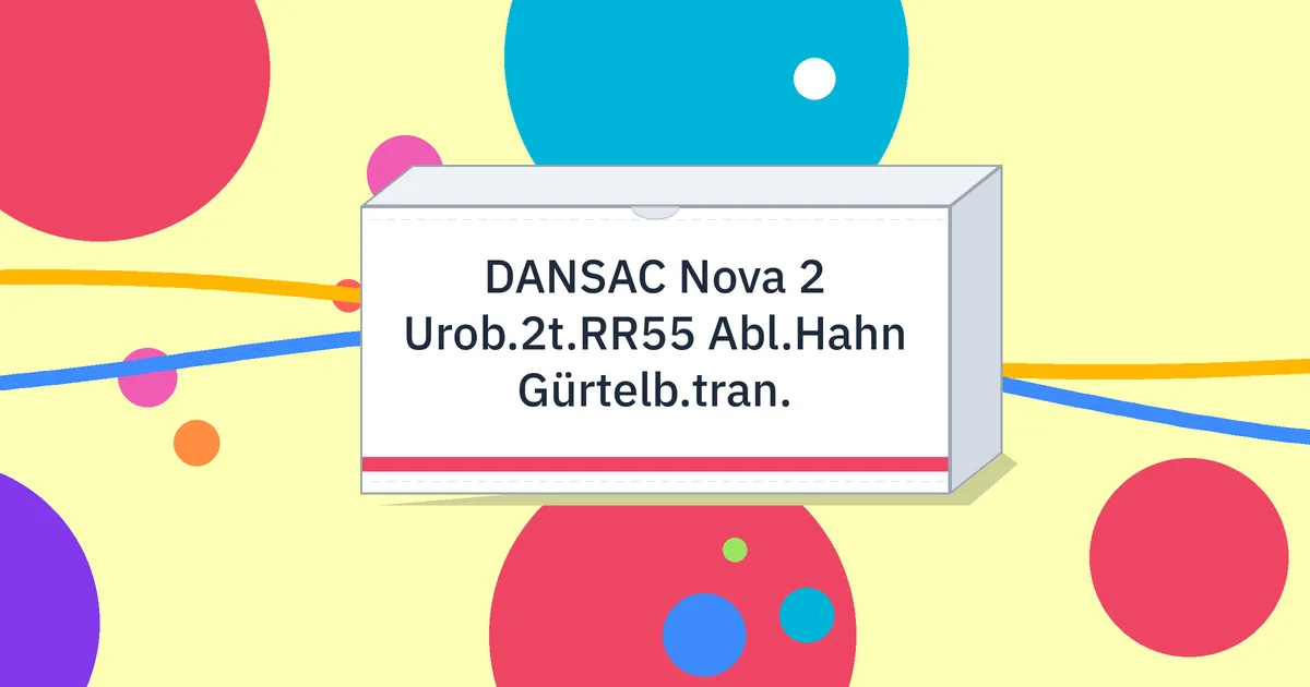 Symbolbild: Packung mit der Aufschrift DANSAC Nova 2 Urob.2t.RR55 Abl.Hahn Gürtelb.tran. (PZN 01994592) – Verfügbarkeit und Bezug in Apotheken in Frankfurt am Main