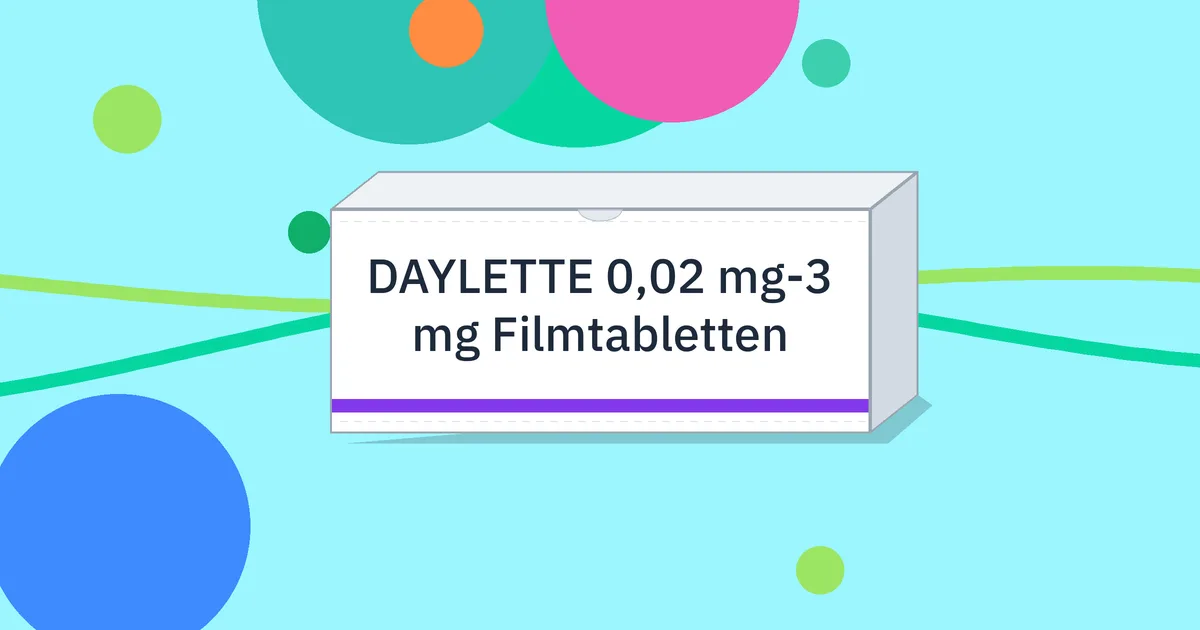 Symbolbild: Packung mit der Aufschrift DAYLETTE 0,02 mg-3 mg Filmtabletten (PZN 17906733) – Verfügbarkeit und Bezug in Apotheken in Frankfurt am Main