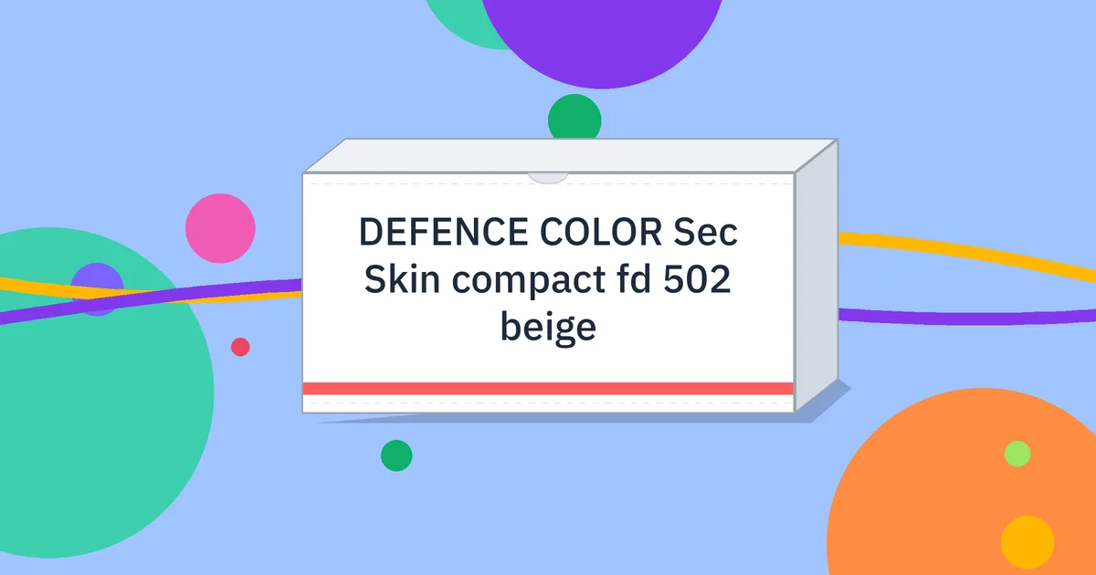 Symbolbild: Packung mit der Aufschrift DEFENCE COLOR Sec Skin compact fd 502 beige (PZN 11891953) – Verfügbarkeit und Bezug in Apotheken in Frankfurt am Main
