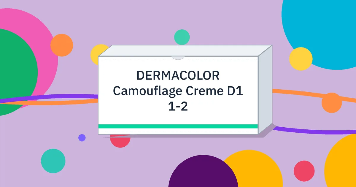 Symbolbild: Packung mit der Aufschrift DERMACOLOR Camouflage Creme D1 1-2 (PZN 15818597) – Verfügbarkeit und Bezug in Apotheken in Frankfurt am Main