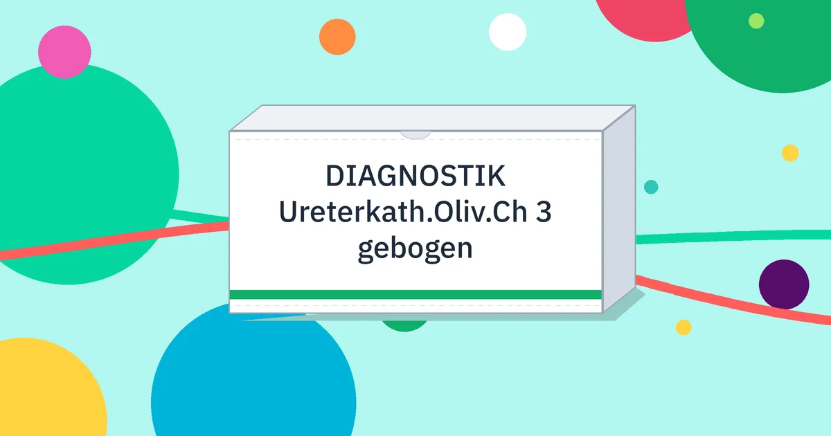 Symbolbild: Packung mit der Aufschrift DIAGNOSTIK Ureterkath.Oliv.Ch 3 gebogen (PZN 02403920) – Verfügbarkeit und Bezug in Apotheken in Frankfurt am Main