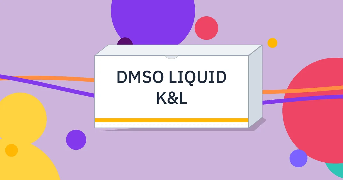 Symbolbild: Packung mit der Aufschrift DMSO LIQUID K&L (PZN 17962430) – Verfügbarkeit und Bezug in Apotheken in Frankfurt am Main