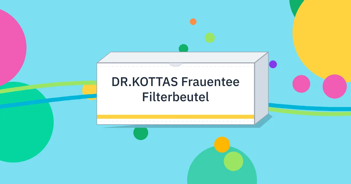 Symbolbild: Packung mit der Aufschrift DR.KOTTAS Frauentee Filterbeutel (PZN 09919667) – Verfügbarkeit und Bezug in Apotheken in Frankfurt am Main