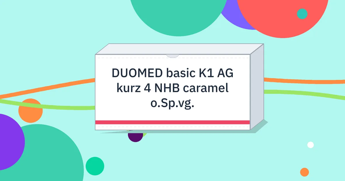 Symbolbild: Packung mit der Aufschrift DUOMED basic K1 AG kurz 4 NHB caramel o.Sp.vg. (PZN 20904583) – Verfügbarkeit und Bezug in Apotheken in Frankfurt am Main