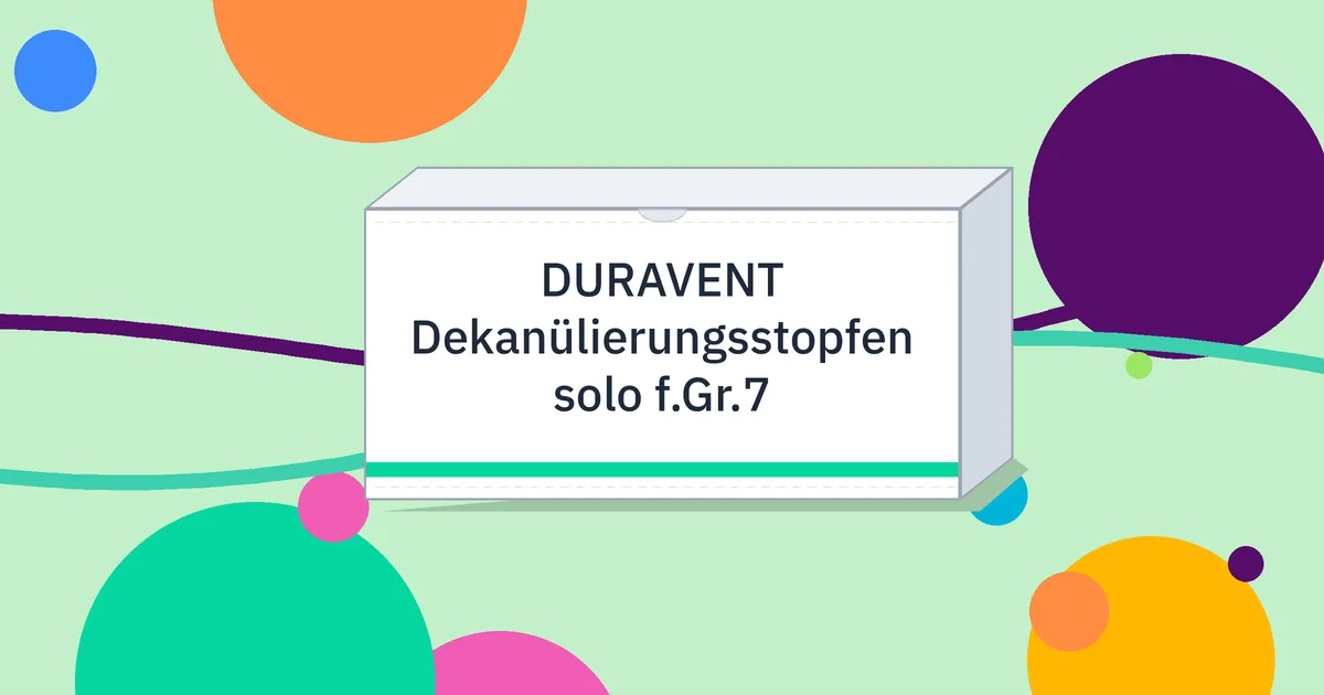 Symbolbild: Packung mit der Aufschrift DURAVENT Dekanülierungsstopfen solo f.Gr.7 (PZN 02066109) – Verfügbarkeit und Bezug in Apotheken in Frankfurt am Main