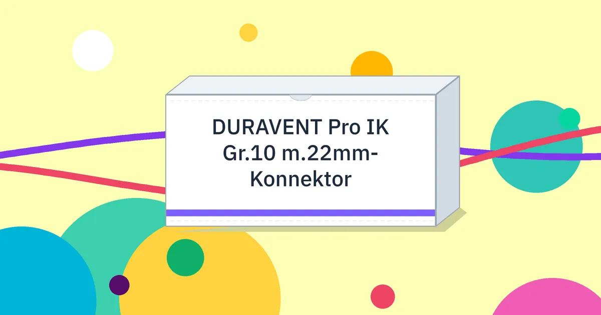 Symbolbild: Packung mit der Aufschrift DURAVENT Pro IK Gr.10 m.22mm-Konnektor (PZN 19243981) – Verfügbarkeit und Bezug in Apotheken in Frankfurt am Main