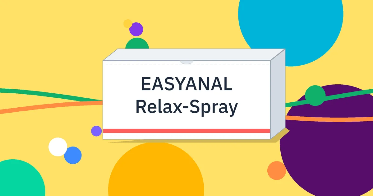 Symbolbild: Packung mit der Aufschrift EASYANAL Relax-Spray (PZN 12658118) – Verfügbarkeit und Bezug in Apotheken in Frankfurt am Main